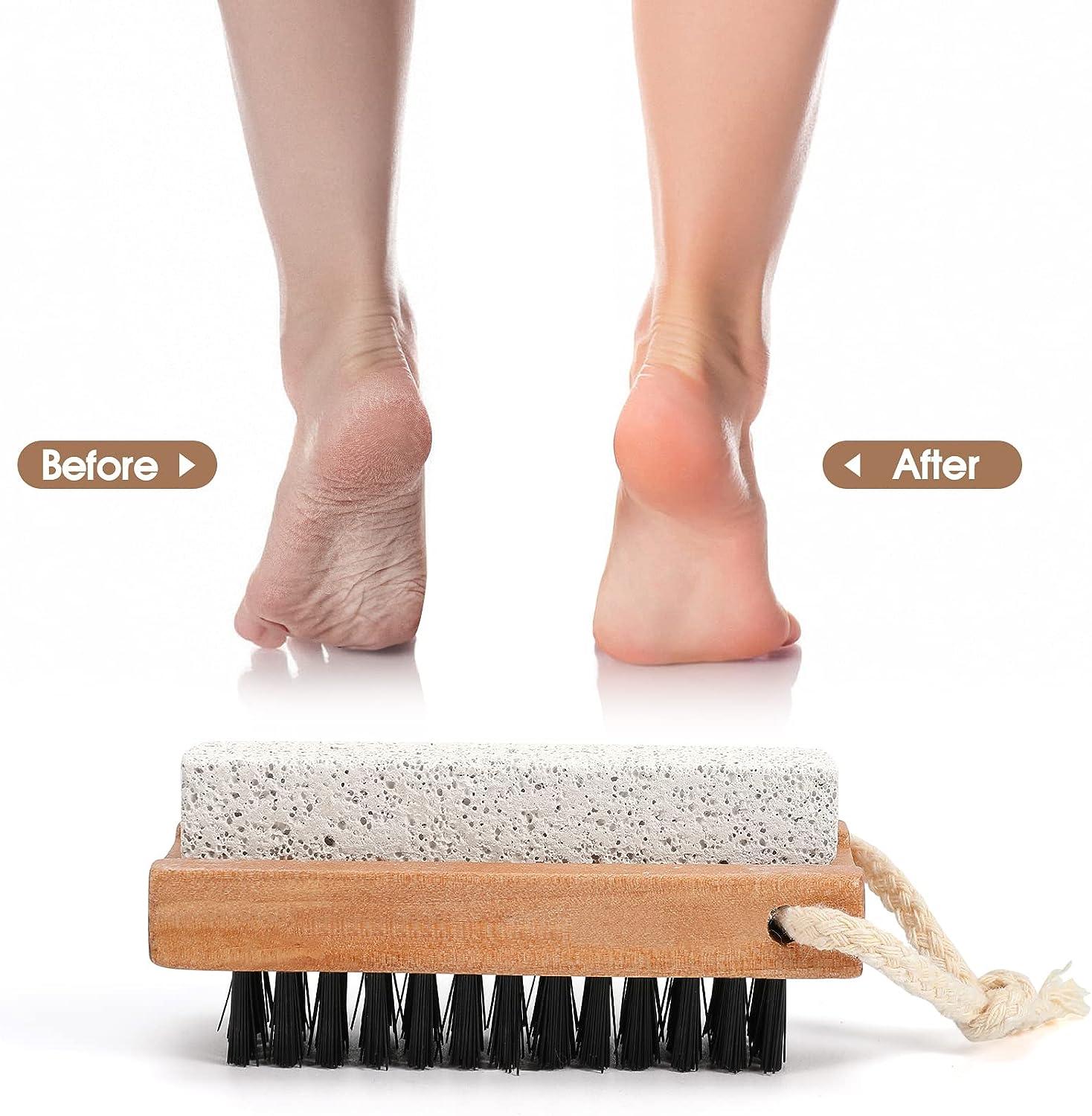 Pumice Stone Foot Scrubber Brush with Stiff Bristles - Manicure ...