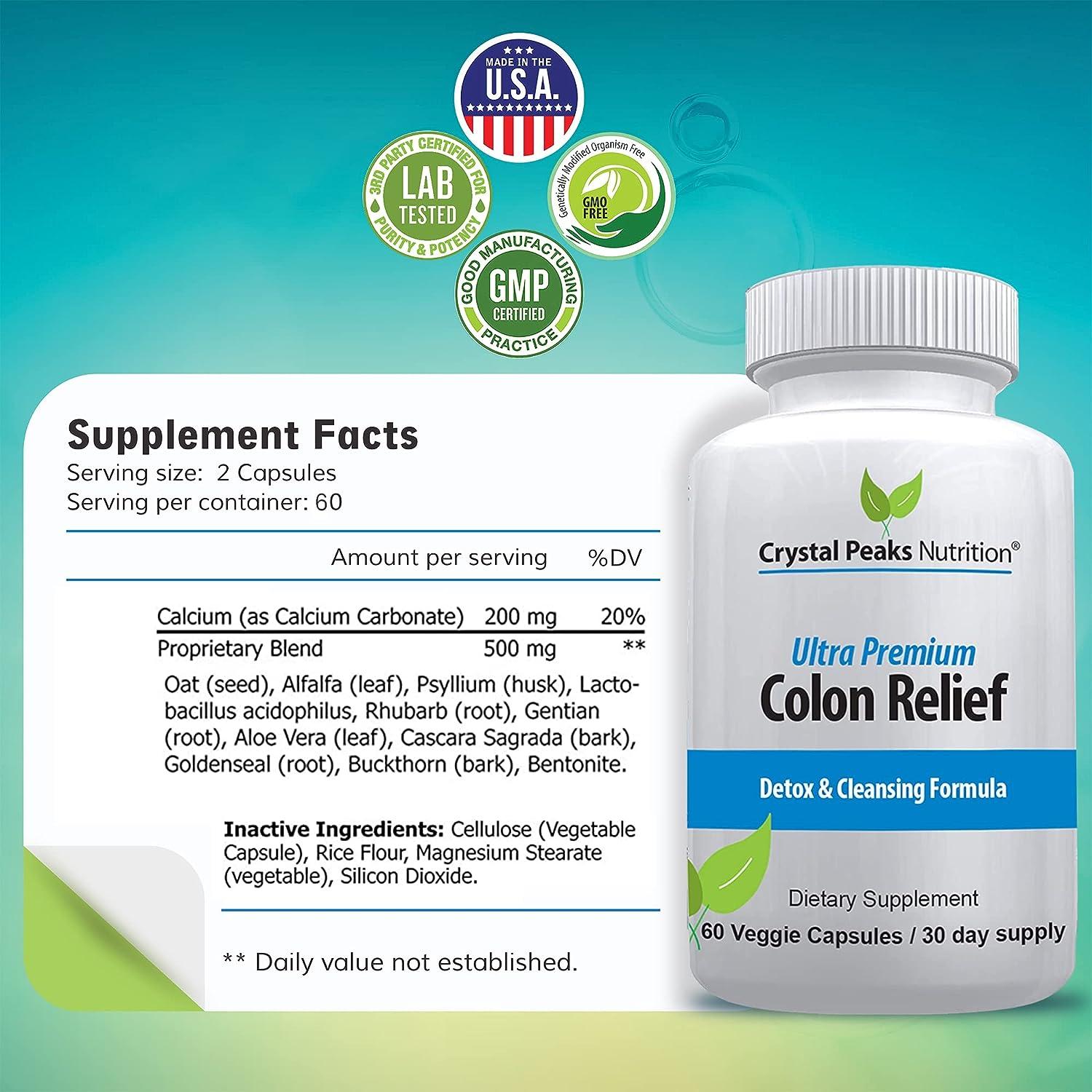 Crystal Peaks Nutrition Natural Colon Cleanser Capsules - Extra ...