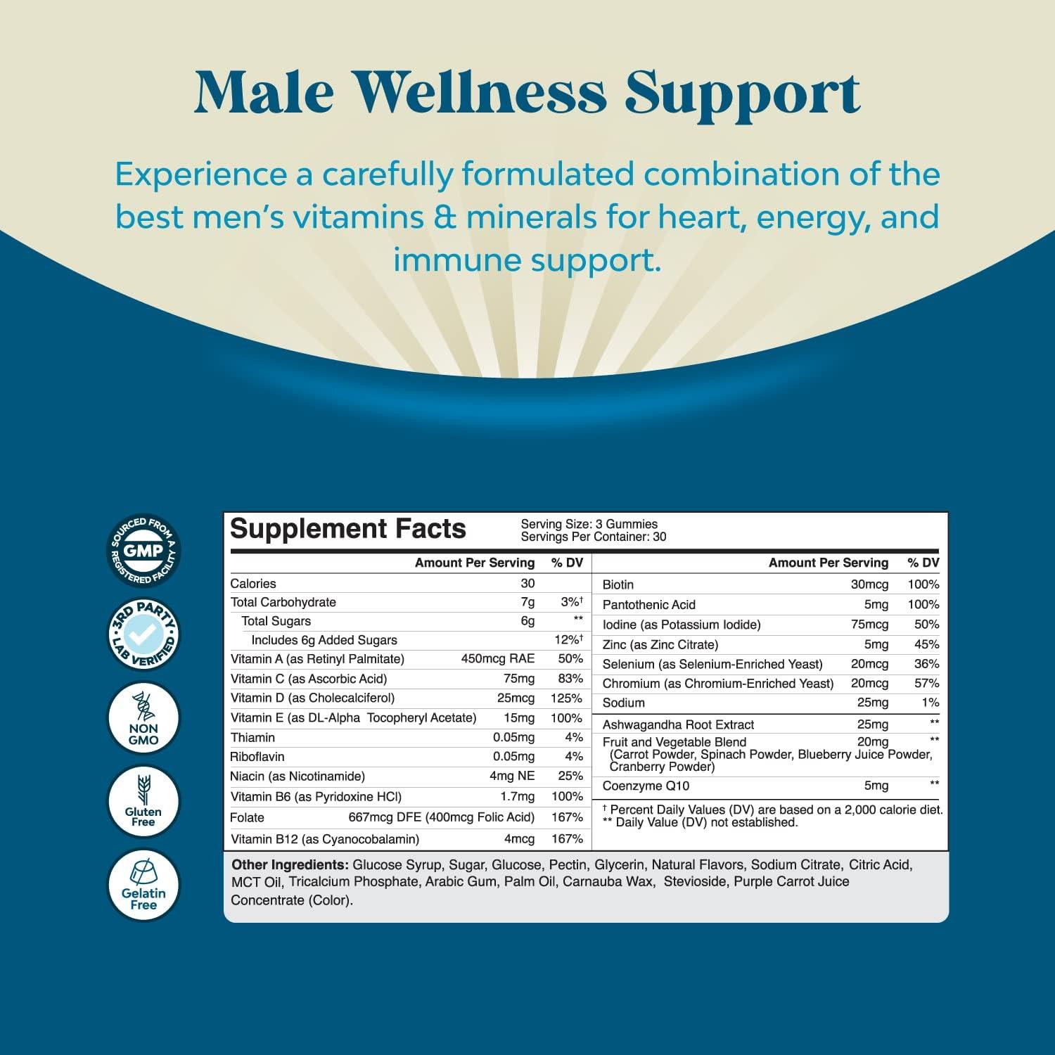 Men's Multivitamin Gummies with Superfood Complex - Energy & Immune ...