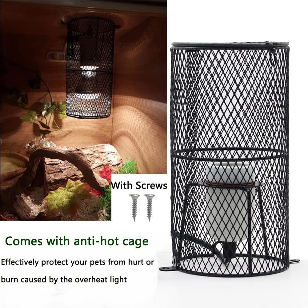 Round Reptile Pet Heat Lamp Shade Holder with Anti-Hot Bracket - Ideal ...