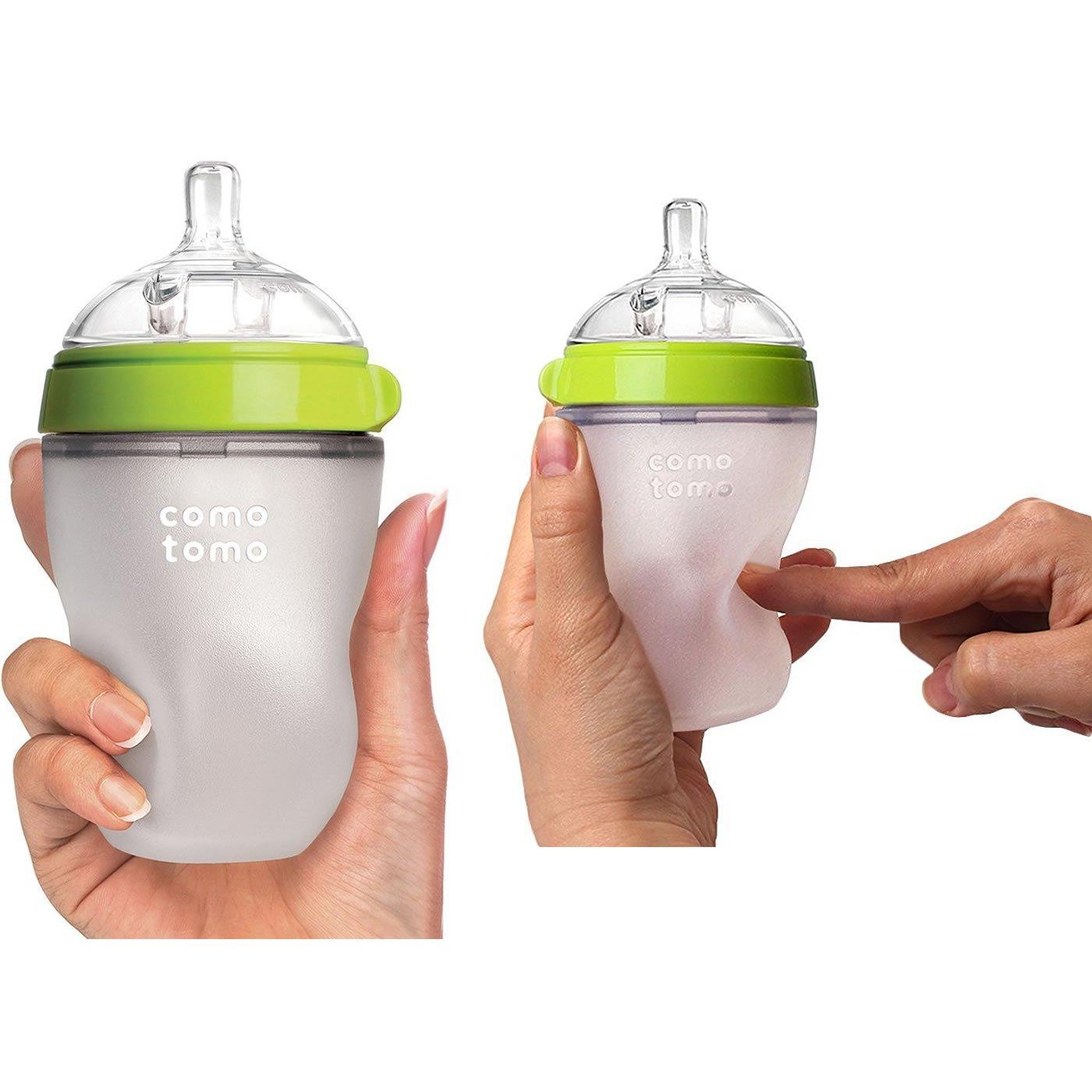 Comotomo Natural Feel 8oz Baby Bottle 3 Pack - Green | BPA-Free, Easy ...