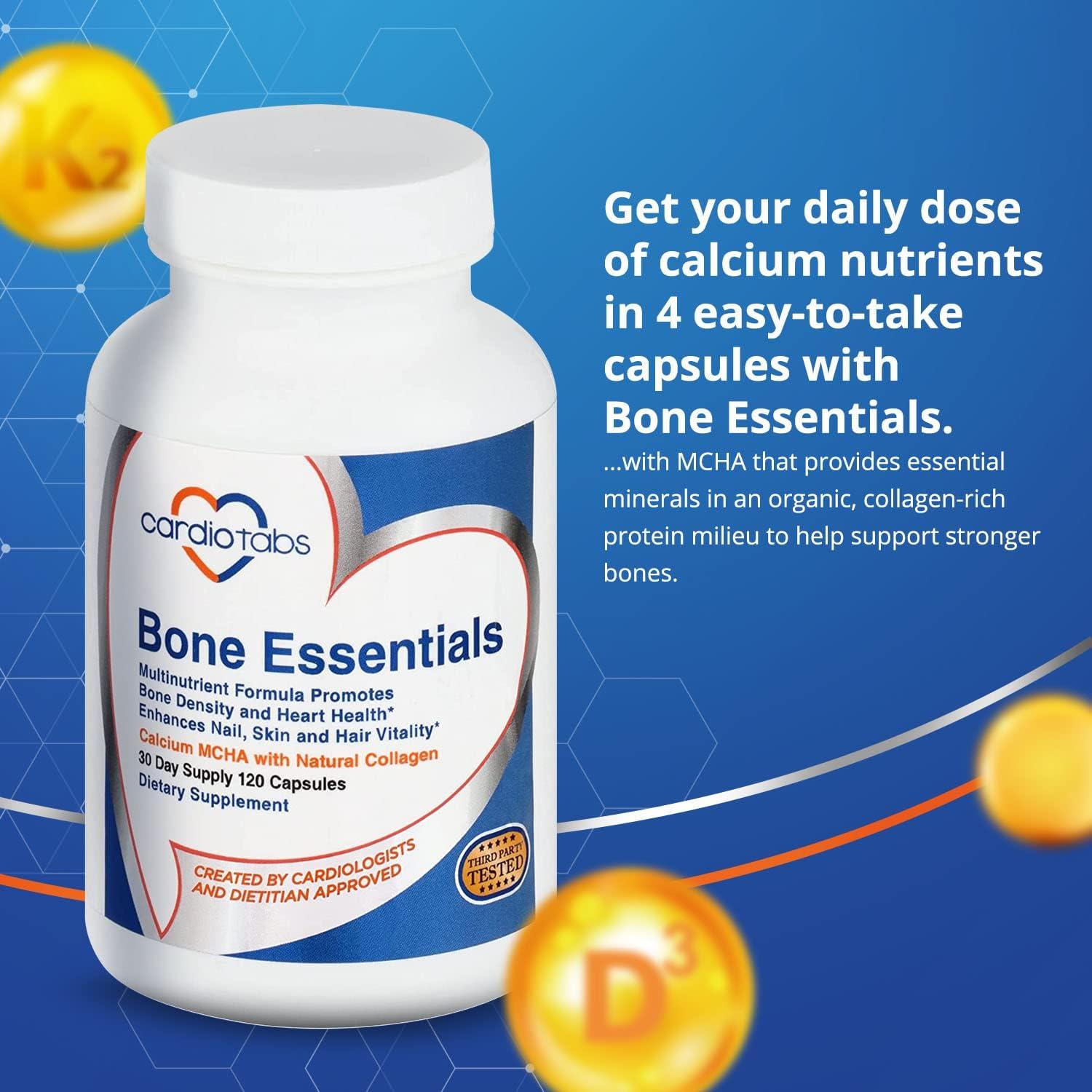 Cardiotabs Bone Essentials with MCHA & Collagen Calcium Supplement ...