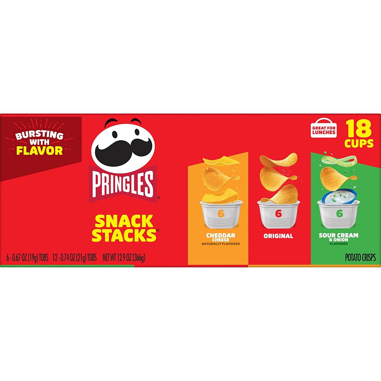 Pringles Variety Pack 12.9oz - 18 Cups, Lunch & Office Snacks for Kids ...