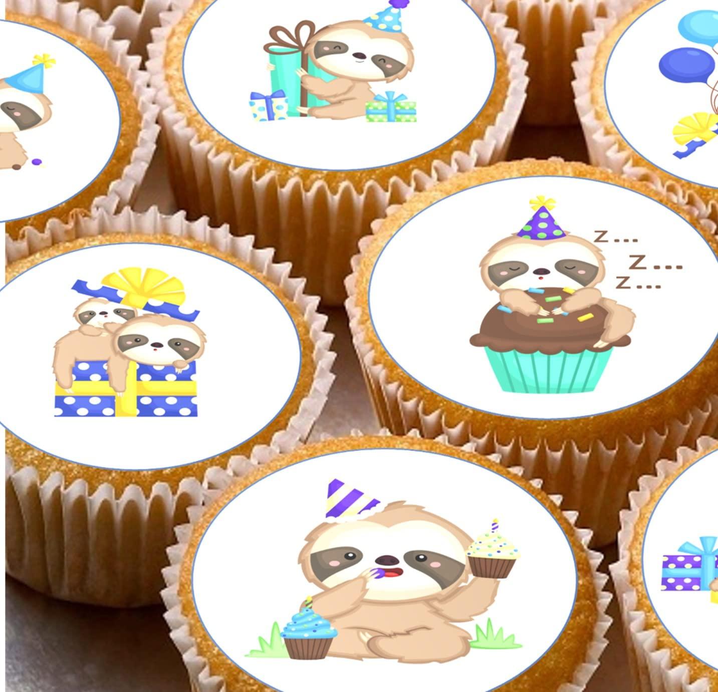 Sloth birthday edible PRE CUT style kids childrens party decorations ...