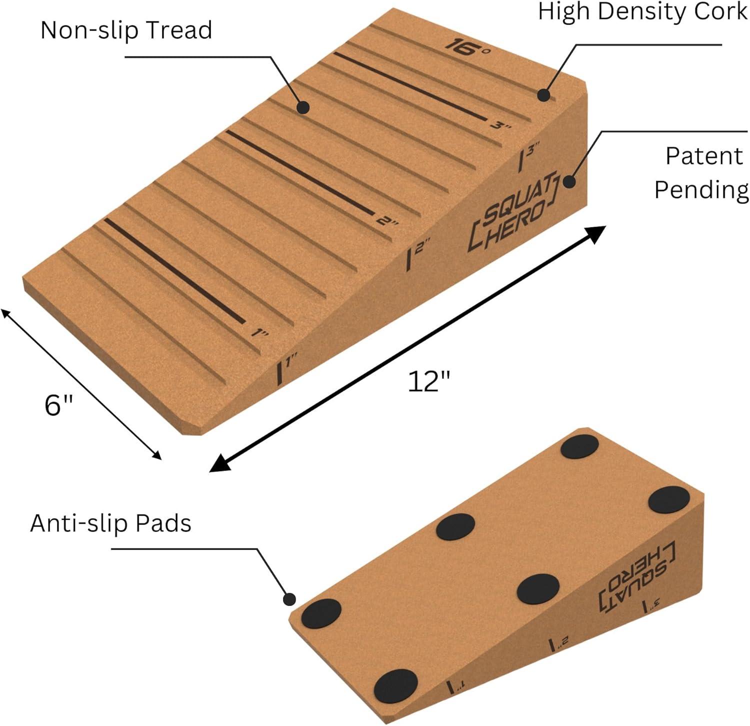 Buy Squat Hero Pro Wedge Blocks - Non-Slip Full-Foot Kork Gene for ...