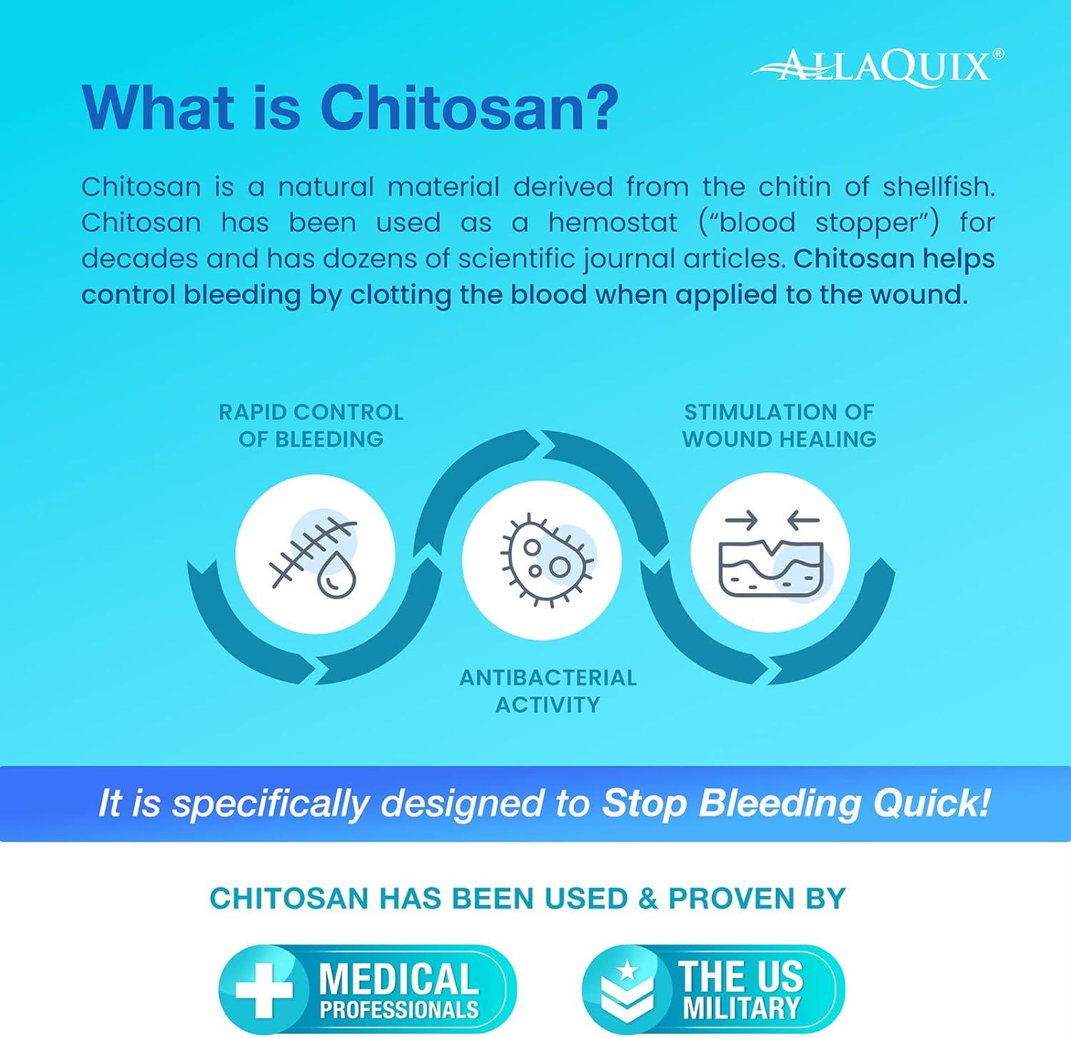Stop Bleeding Quick Pack - AllaQuix Hemostatic Blood Stoppers (Gauze ...