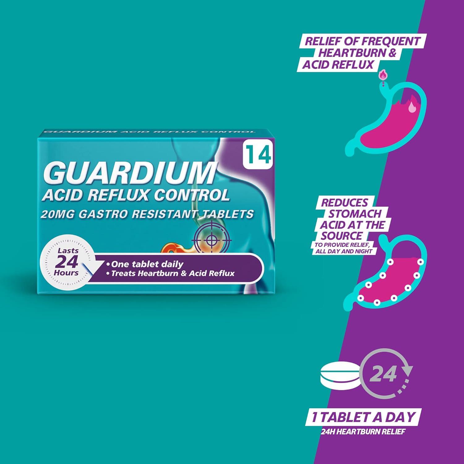 Gaviscon Guardium 24-Hour Heartburn Relief Tablets 20mg - 14 Count Pack ...