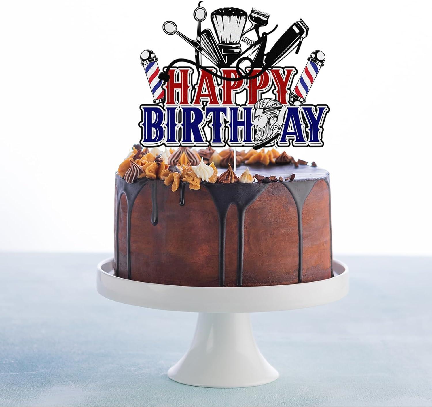 Hairstylist Barber Happy Birthday Cake Topper | Buy Now with Express ...