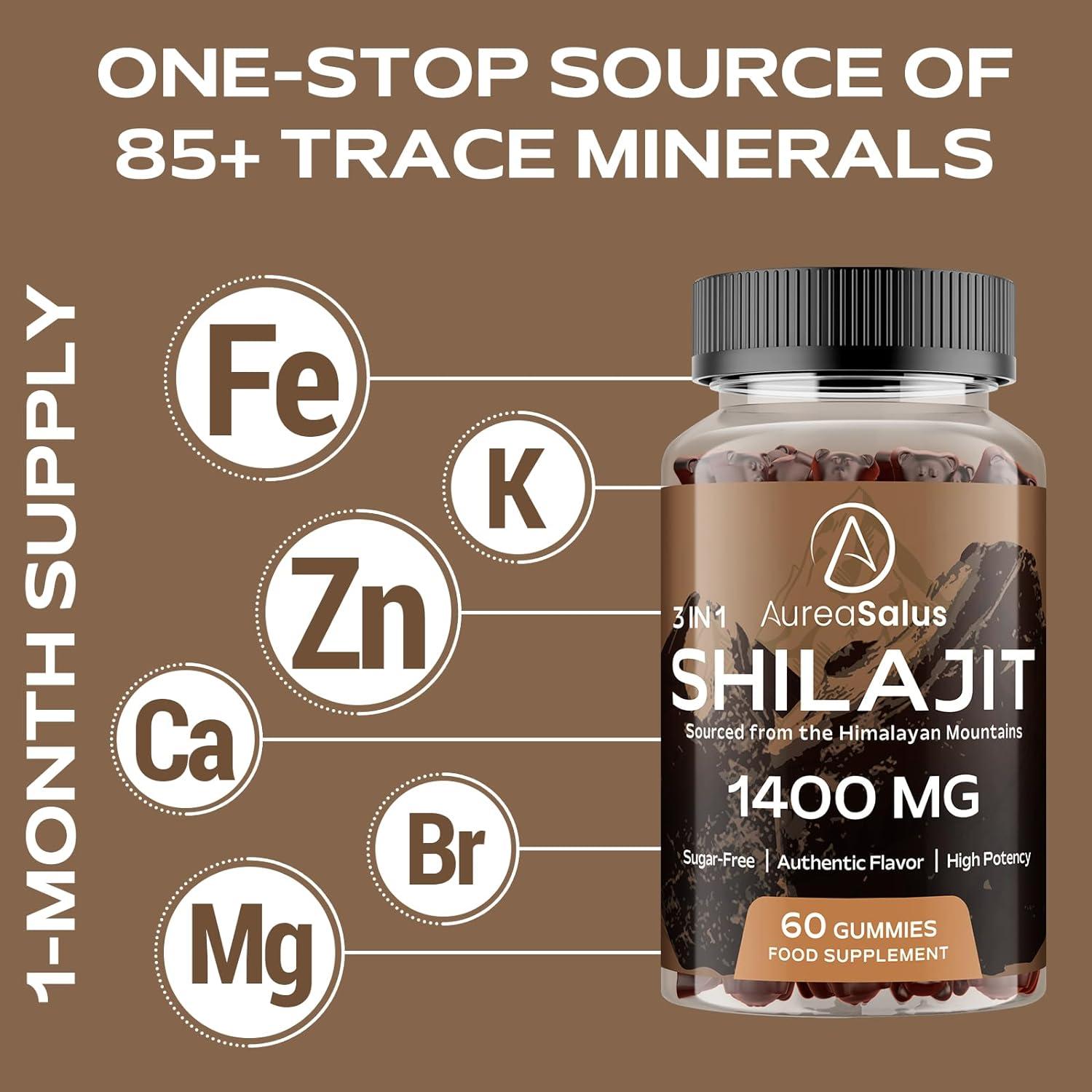 Shilajit Gummies 1400mg Shilajit Supplement with Chaga and Ashwagandha Original from Himalayan ...