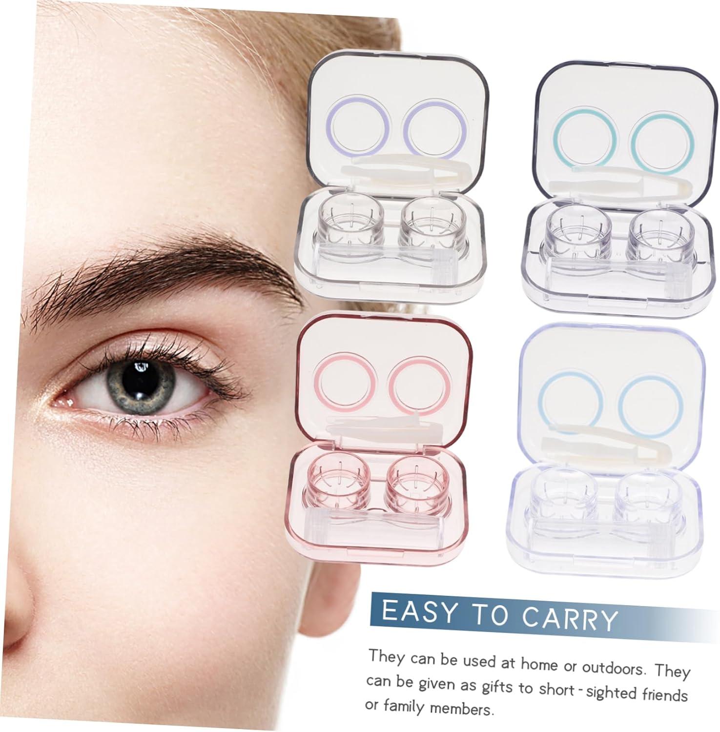 Gatuida Mini Case: 4-Box Colored Contact Lens Storage Box & Travel ...