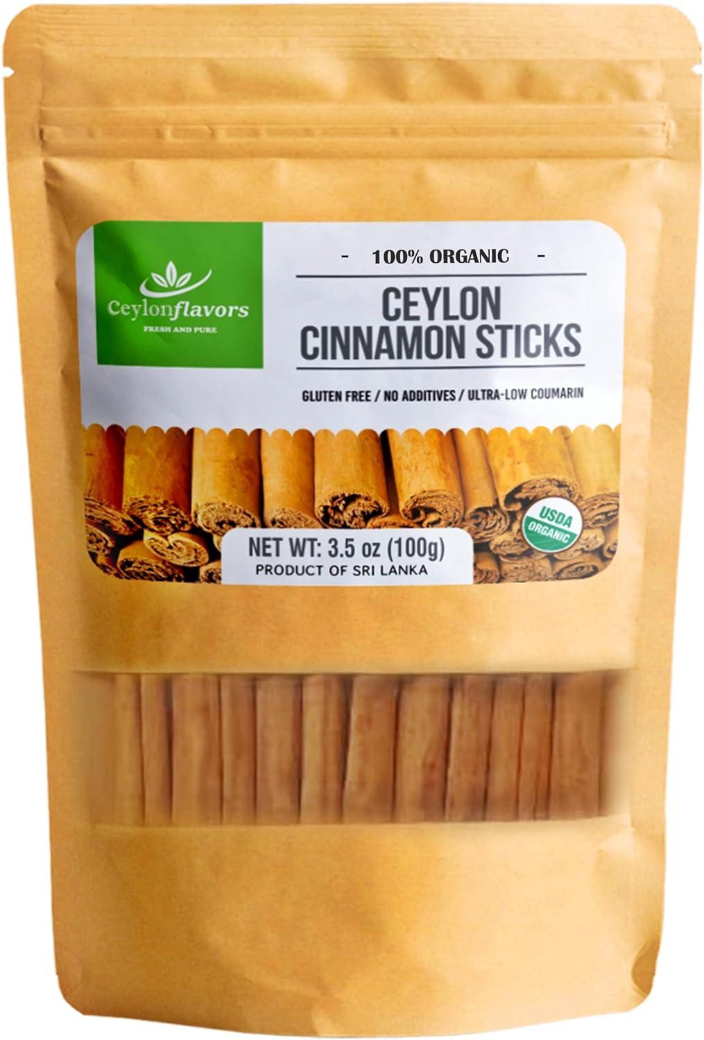 Ceylon Cinnamon Sticks - 100g (3.5oz) - C5 Premium Special Grade - True ...