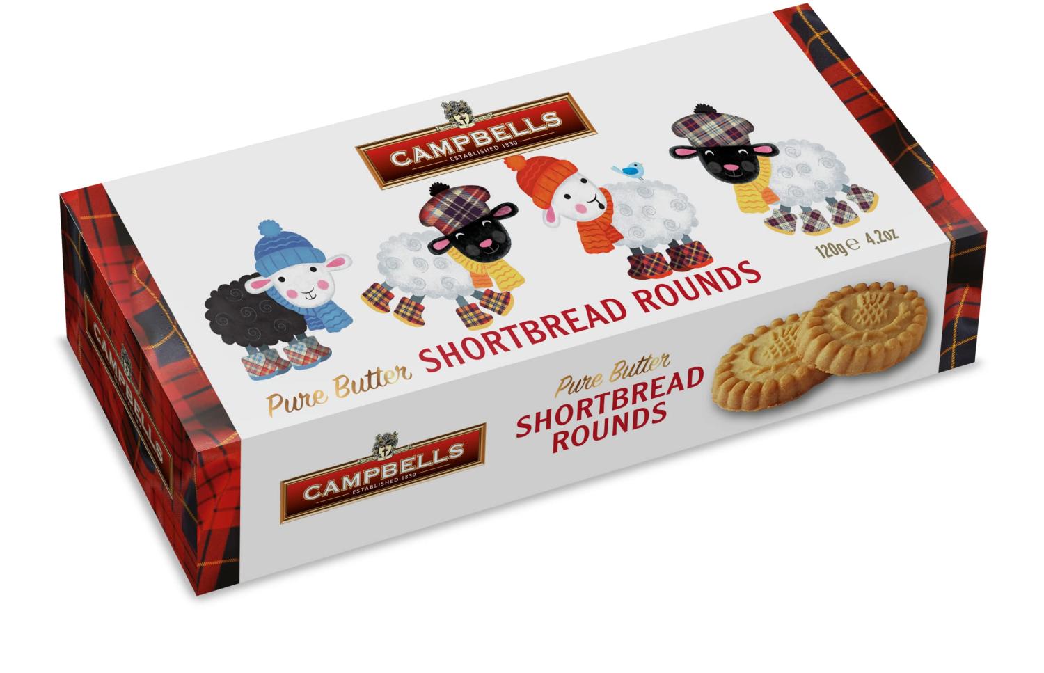 Campbells Shortbread 120g Sheep Shortbread Rounds shaped carton | Buy ...