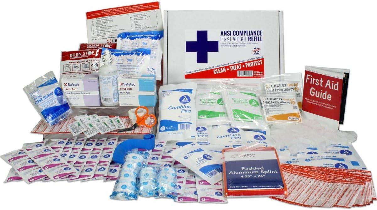 OSHA & ANSI 50 Person First Aid Kit Refill/Upgrade - 196 Pieces, Class ...