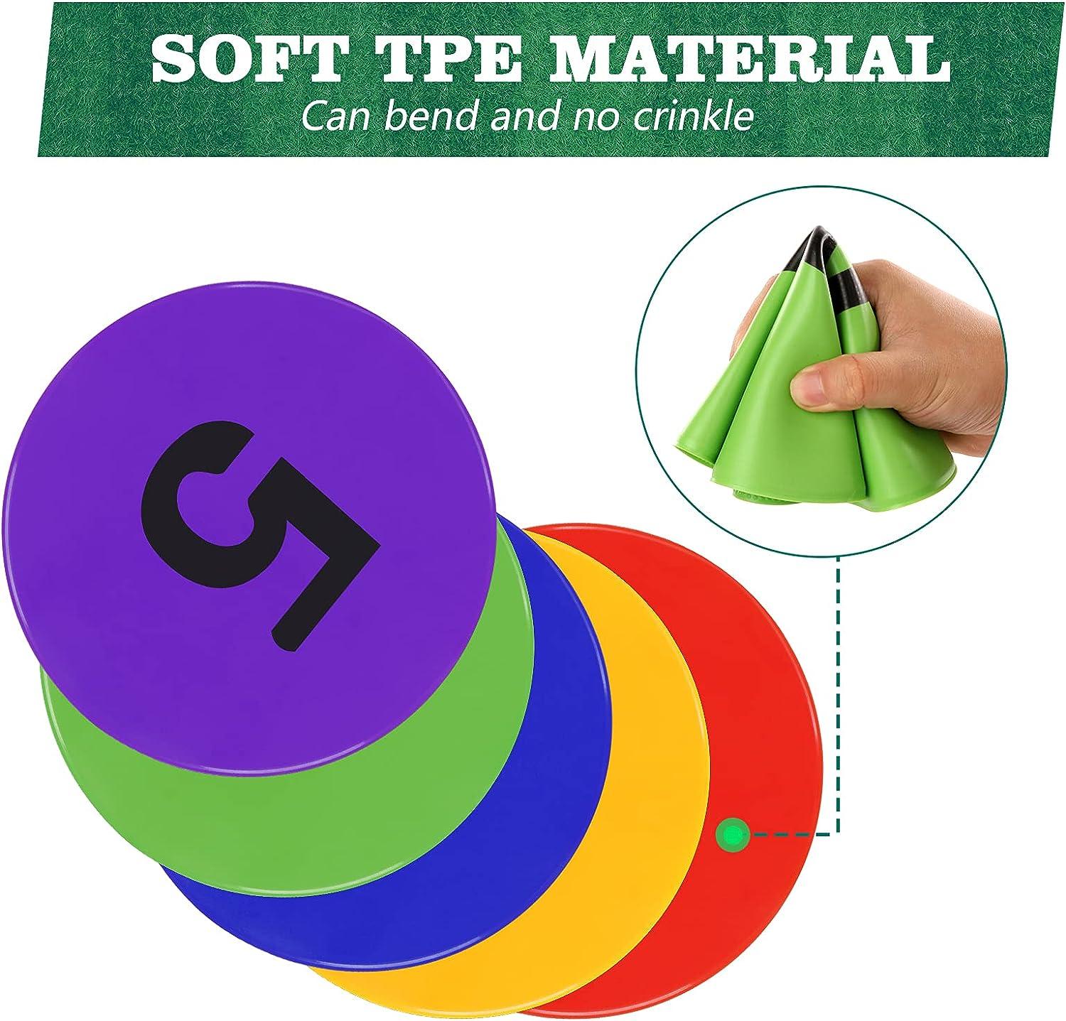 TuXHui 9 Numbered Spot Markers - Set of 10 Poly Floor Dots for Sports ...