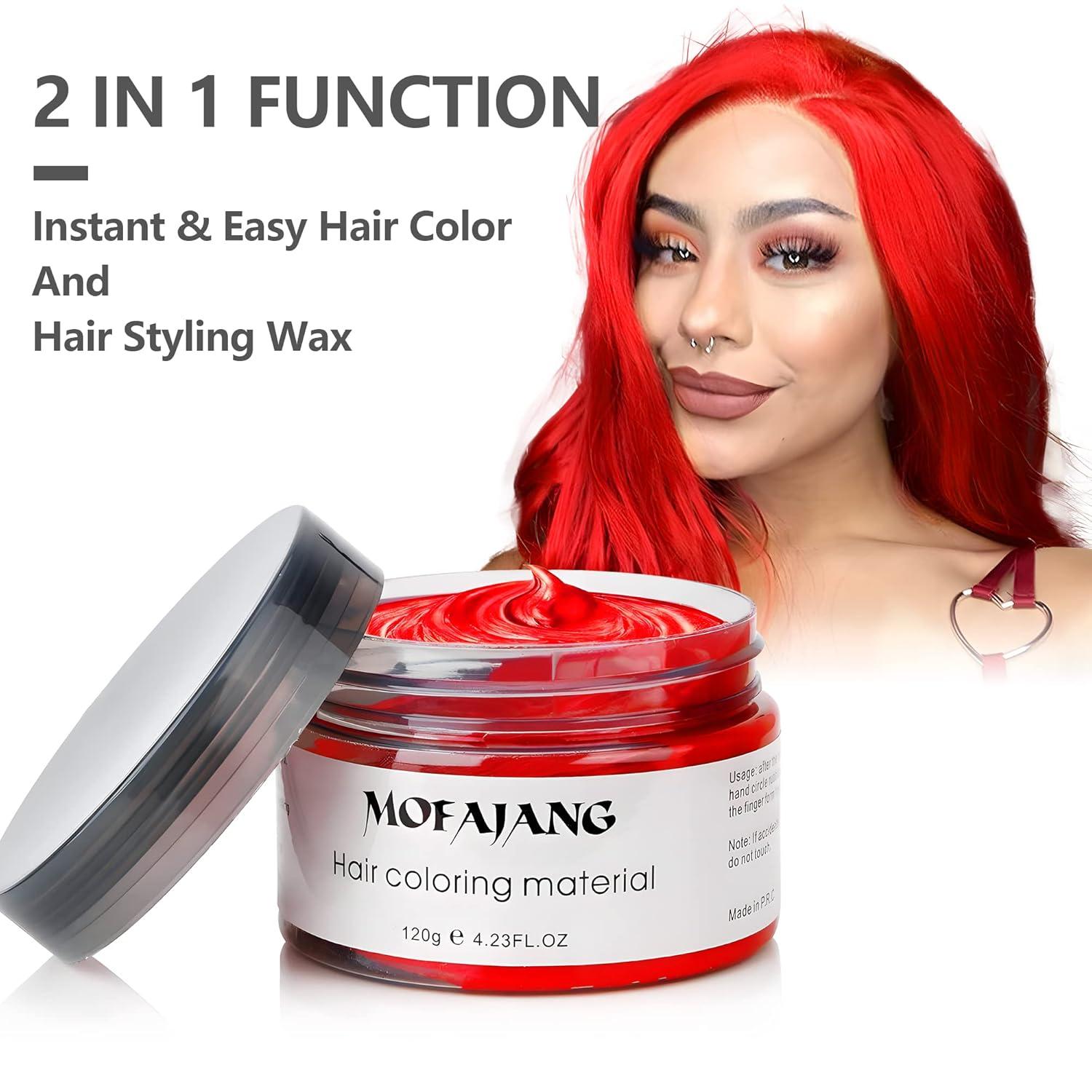 Temporary Red Hair Color Wax for Men & Women - Natural Hairstyle Pomade ...