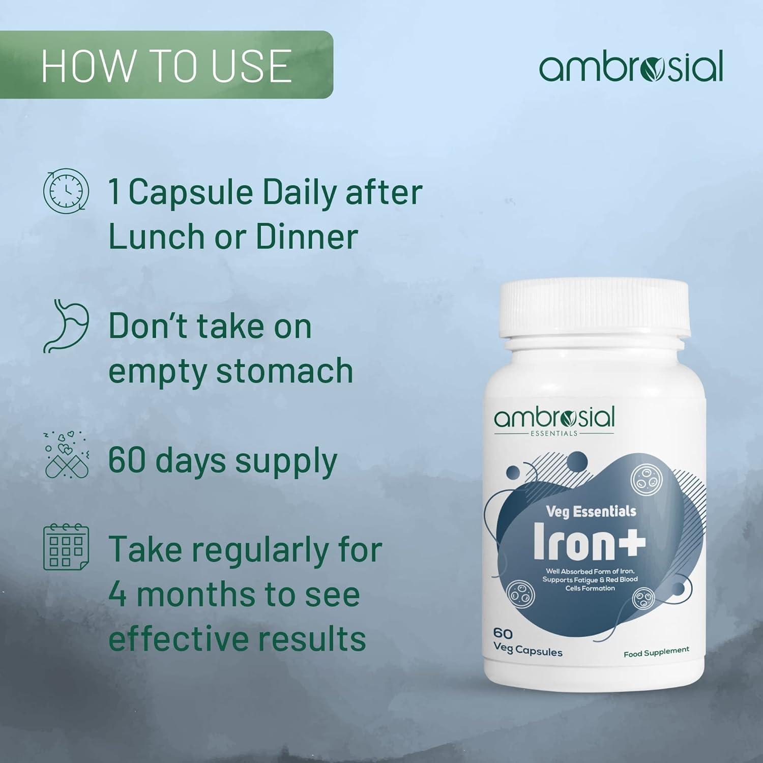 High Strength 25mg Iron Tablets for Women & Men | Blood Support, Reduce ...