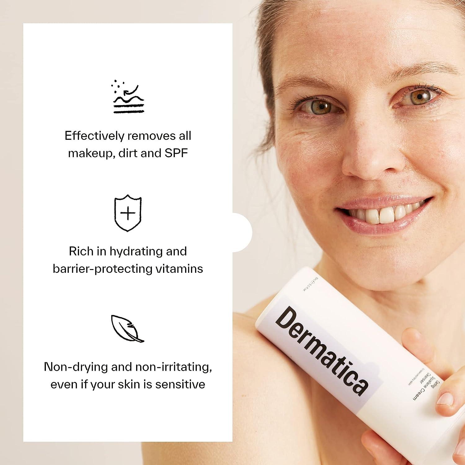 Dermatica Caring Squalane Cream Cleanser - Gentle Facial Wash for Soft ...