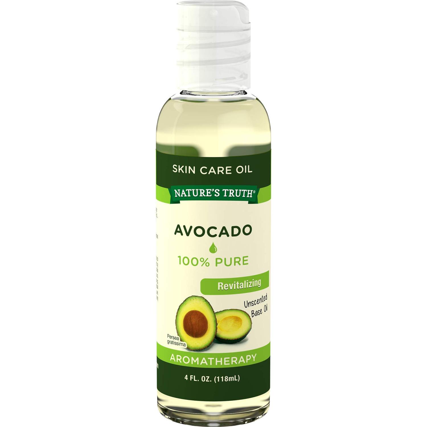 Nature's Truth Avocado Oil 4 Fl Oz - Cold Pressed Skin Care Base Oil ...