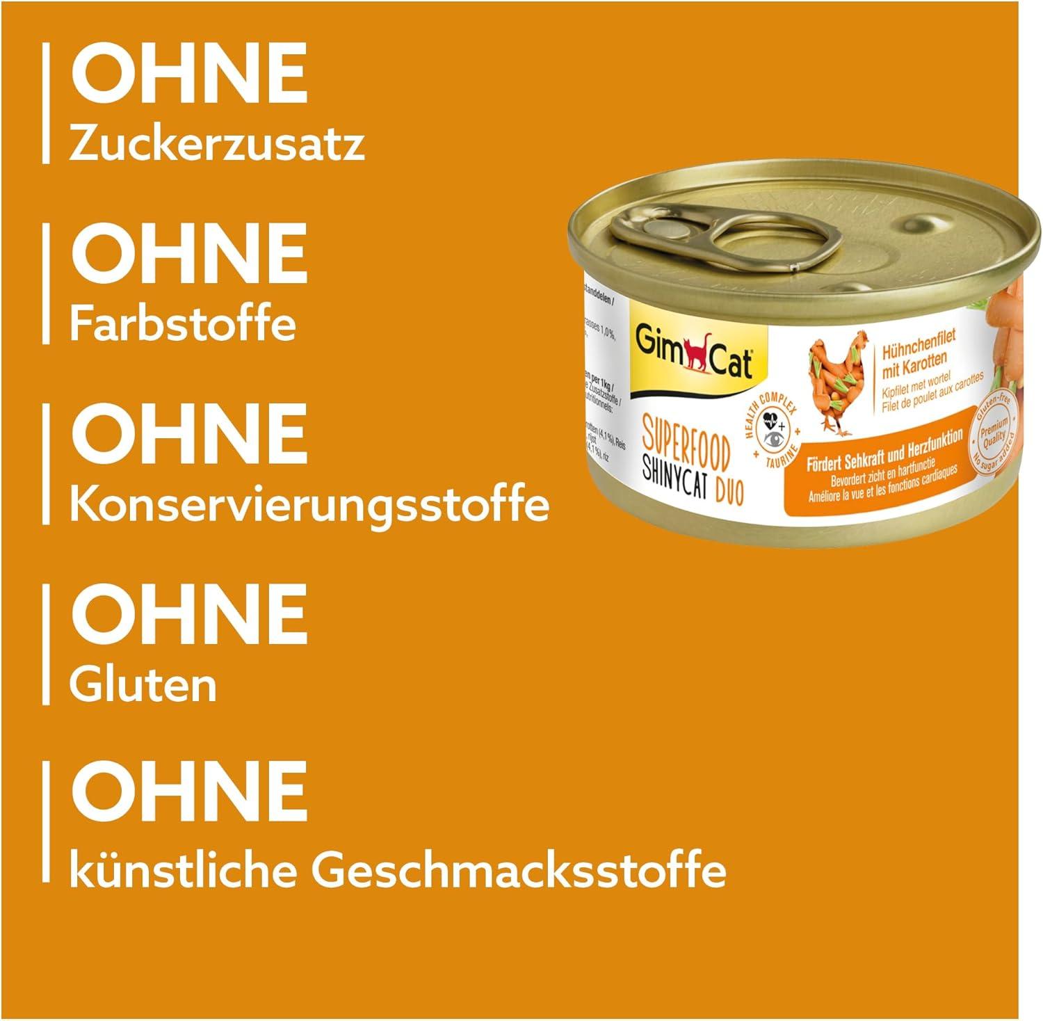 Gimcat Superfood Shinycat Duo Chicken & Carrots - Sugar-Free Cat Food ...