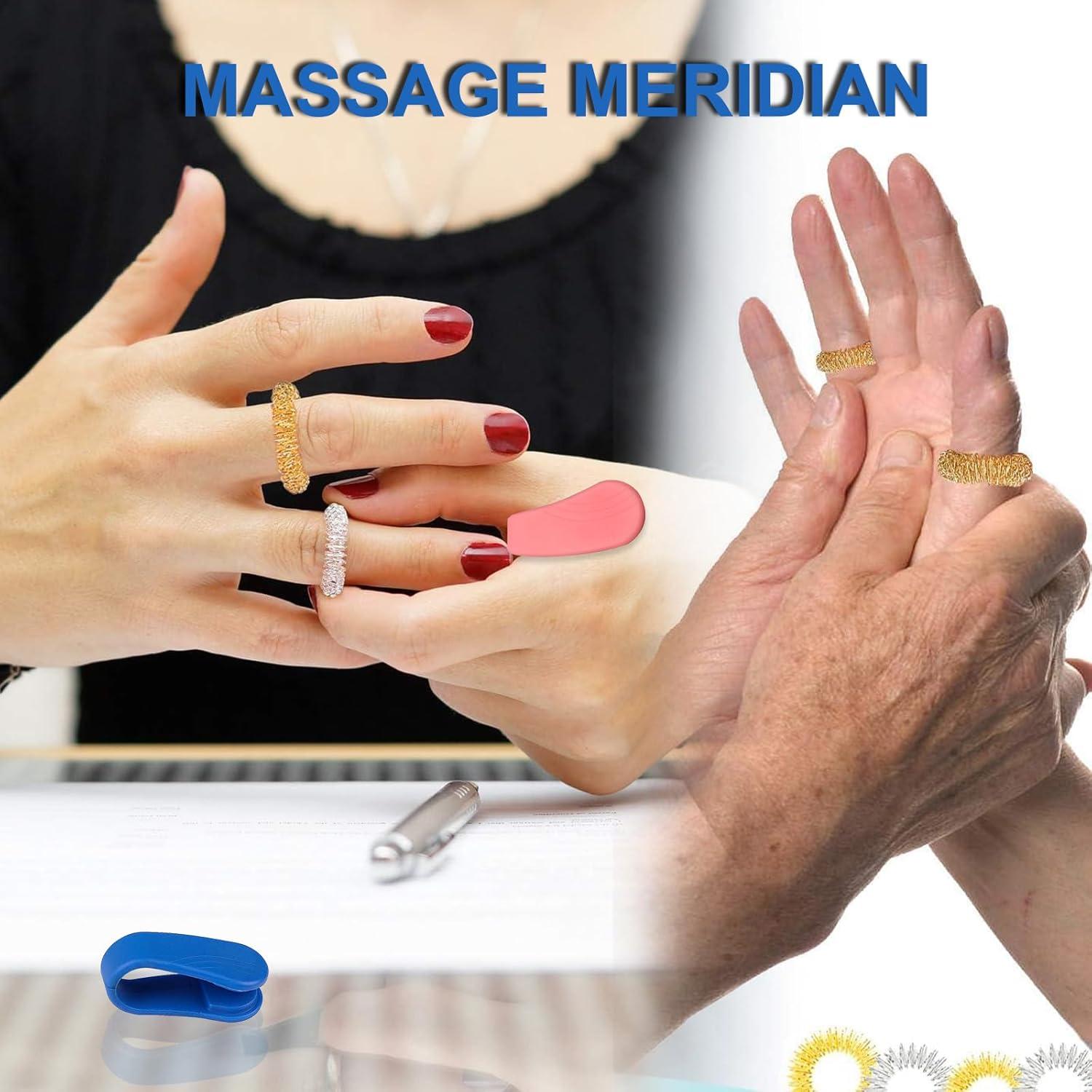 16-Piece Acupressure Clip & Ring Set for Finger Massages | Handheld ...