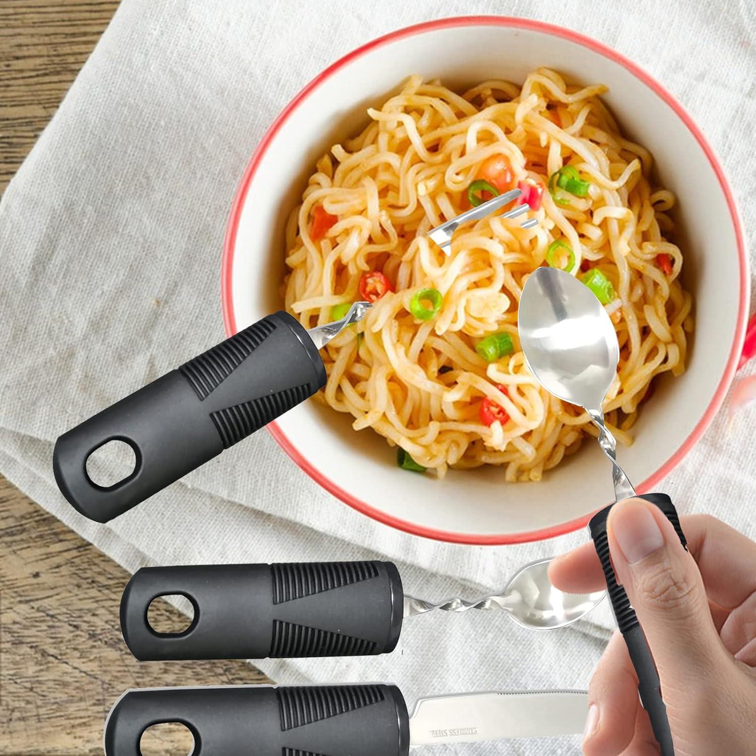 Omevett Bendable Cutlery Set - Easy Grip Weighted Disability Aids for ...