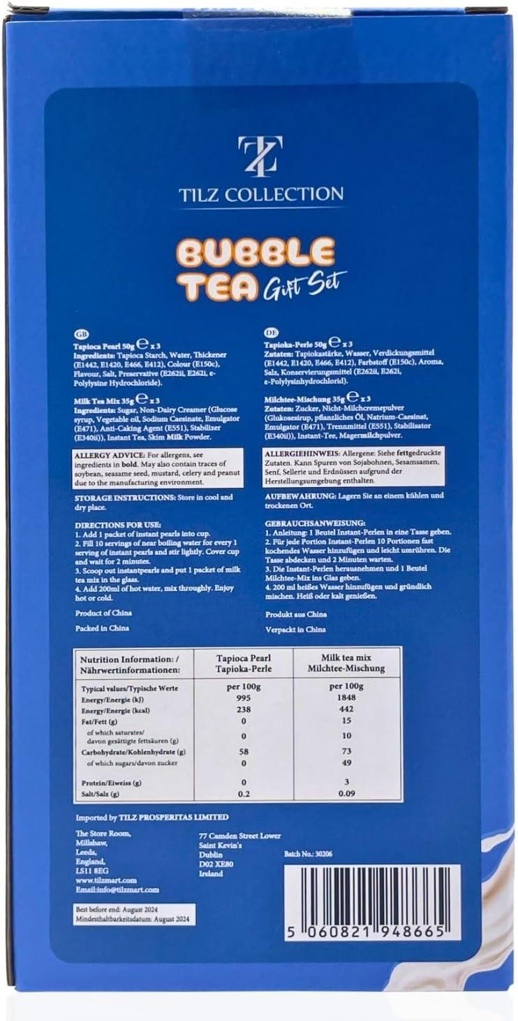 Bubble Tea Kit Gift Set - DIY Boba Tea Set with Tapioca Pearls, Milk ...