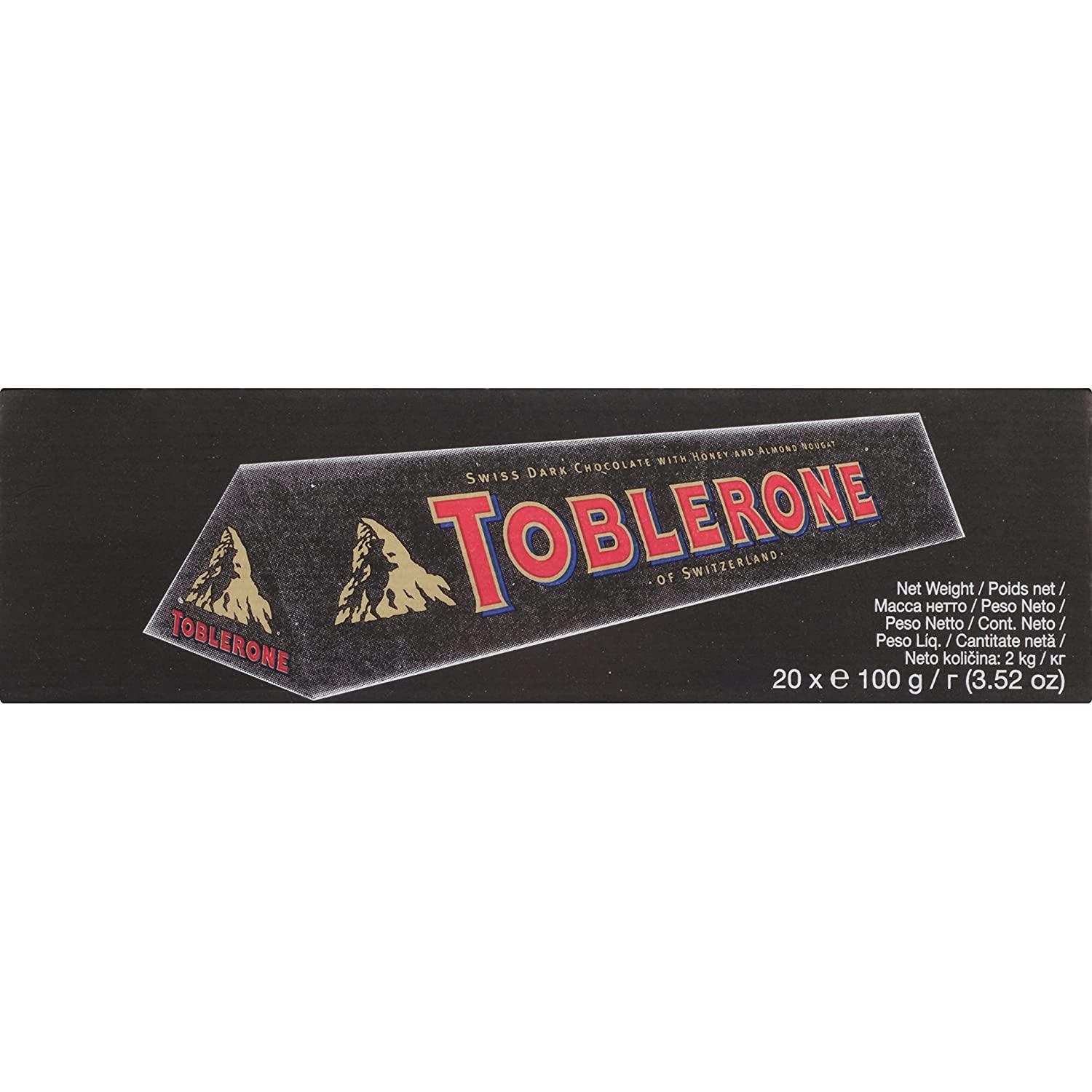 Toblerone Swiss Dark Chocolate with Honey & Almond Nougat - 20 Pack, 3. ...