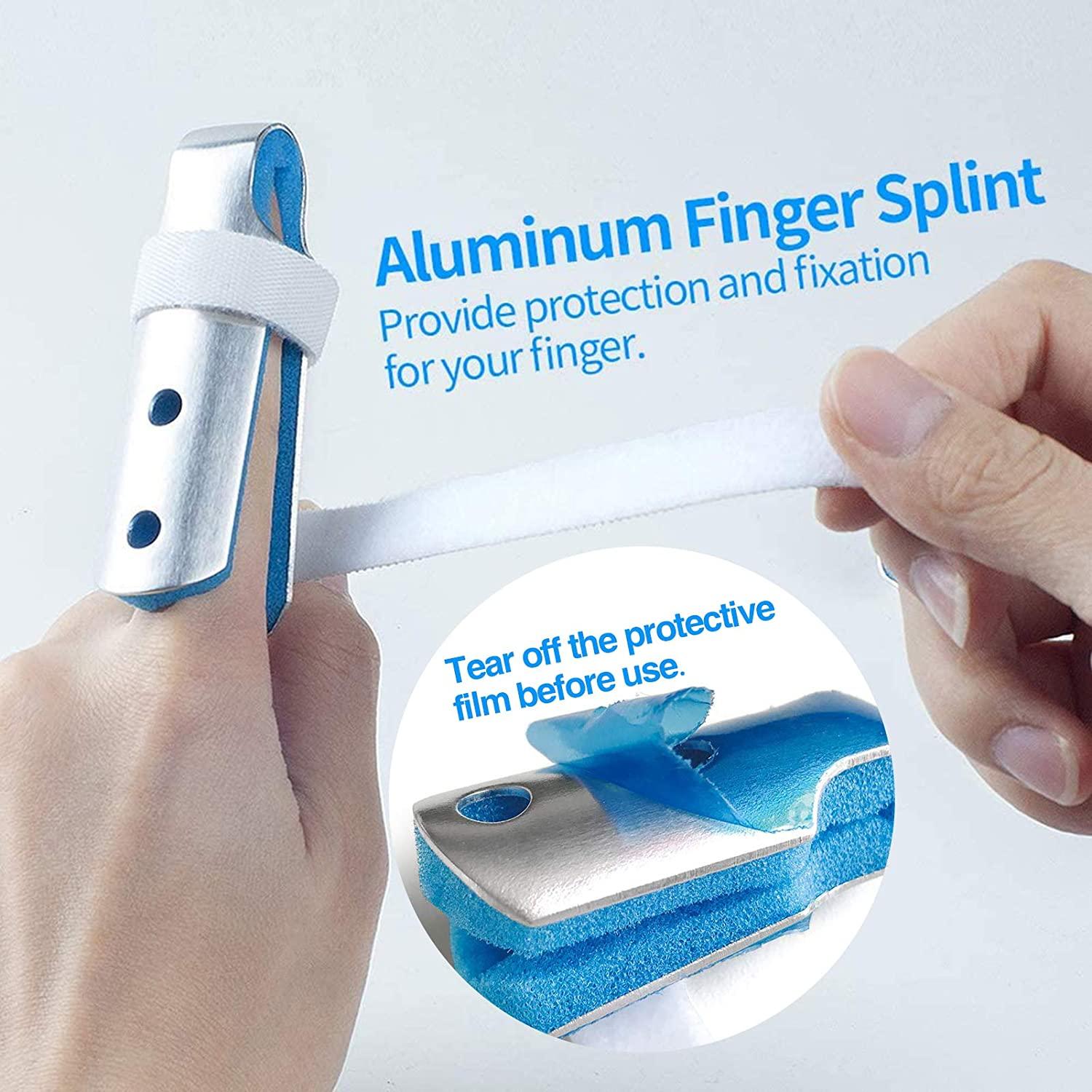 Aluminum Finger Splint, Teroys Metal Finger Support Brace for Broken ...