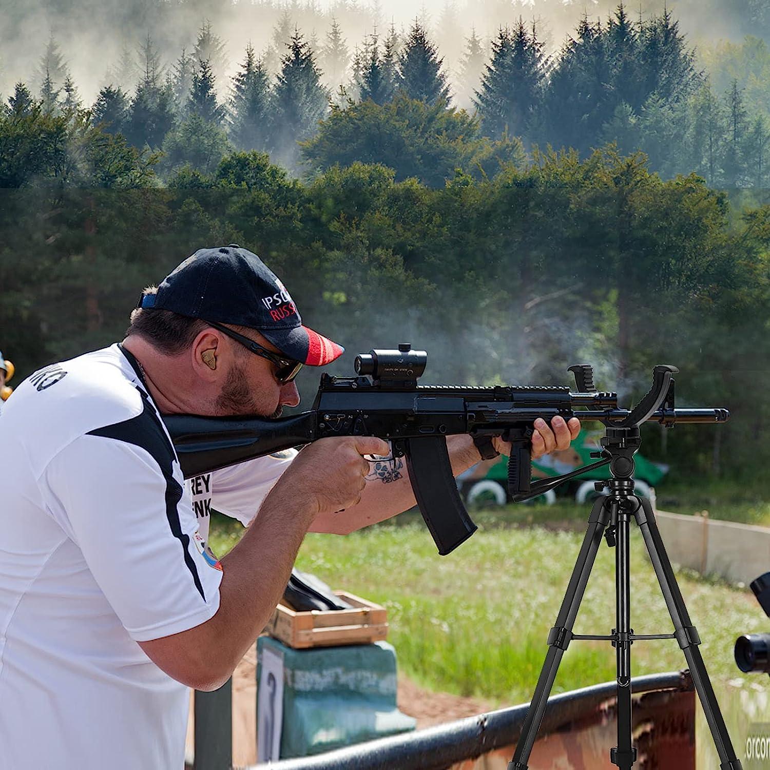 LCNCY Shooting Sticks Tripod Hunting Rest with 360 Rotation - Aluminum ...