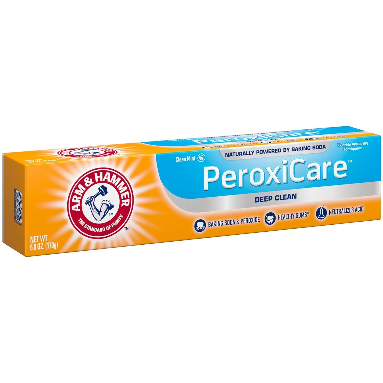 ARM & HAMMER Peroxicare Clean Mint Fluoride Toothpaste 6oz (Pack of 6 ...