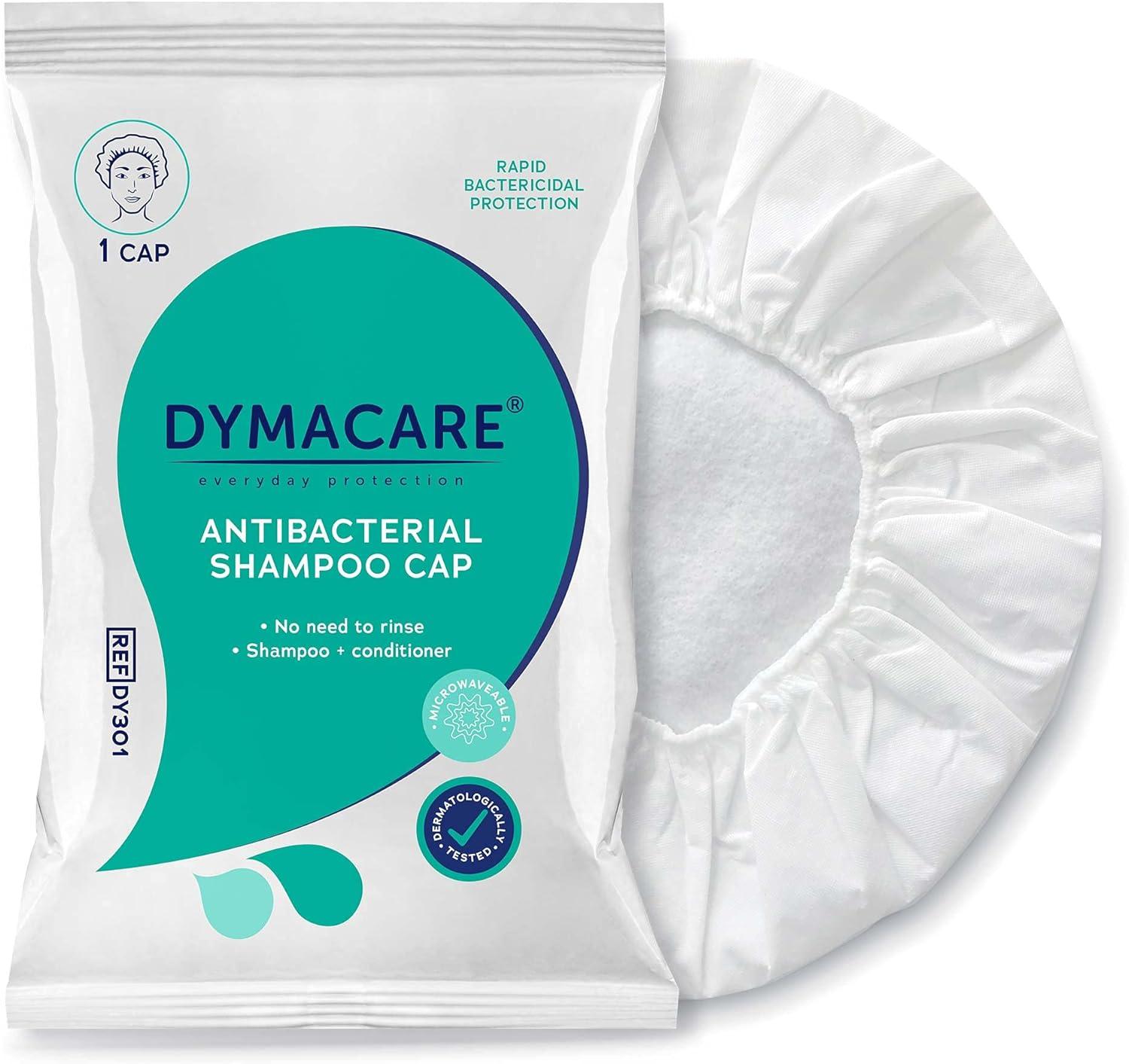 DYMACARE Antibacterial No Rinse Shampoo Cap - 30 Pack | Rinse Free, PH Balanced Waterless Hair ...