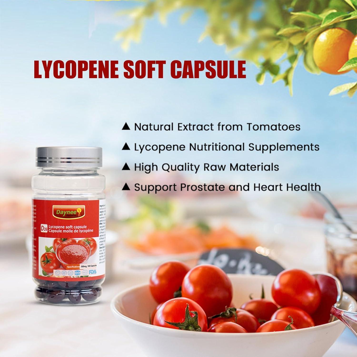 AIHIYO Lycopene Capsules 500mg - Organic Tomato Extract Supplement 100 ...