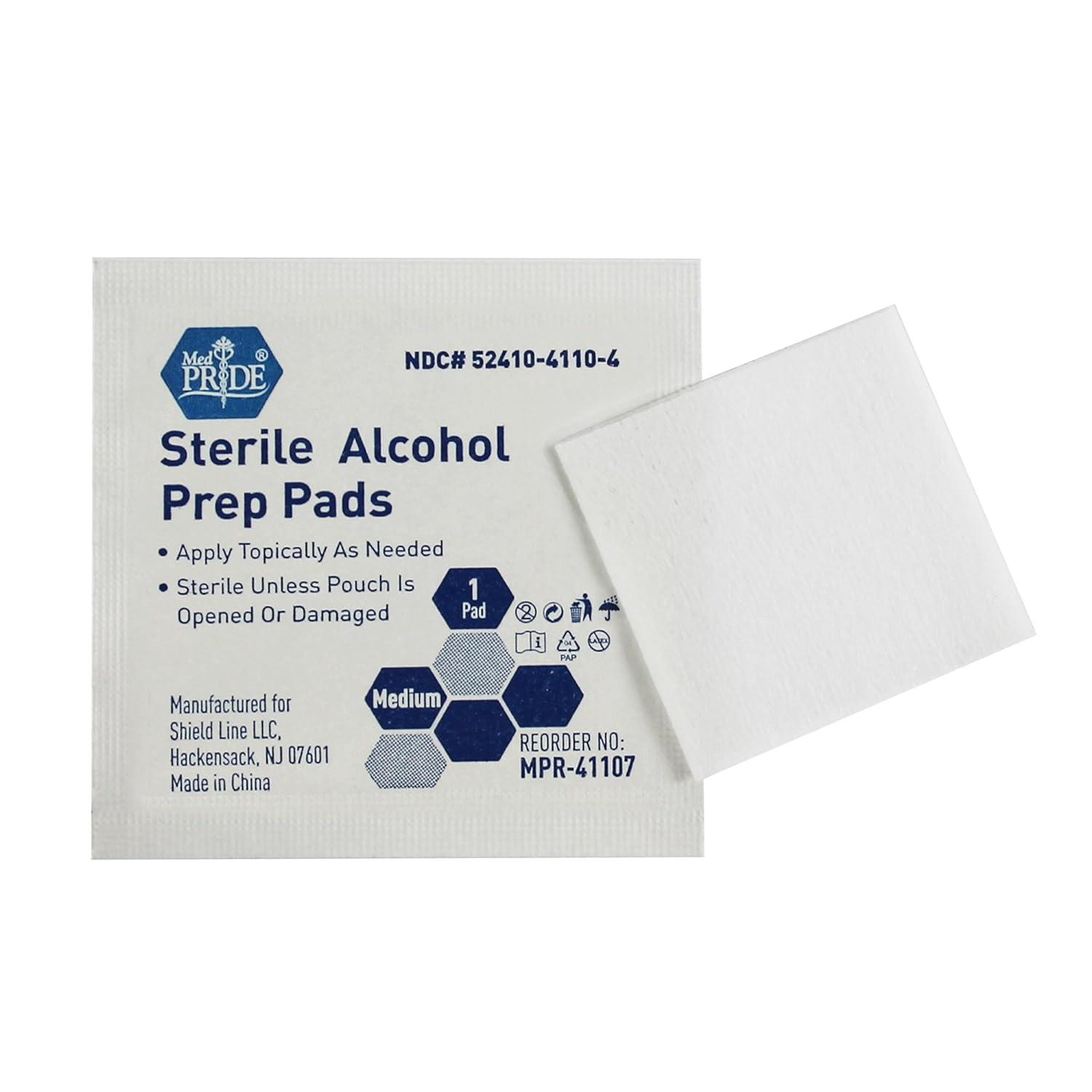 Medpride Alcohol Prep Pads - 100 Pack, Sterile Isopropyl Cotton Swabs ...
