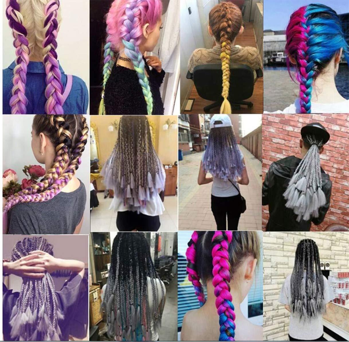5PCS Jumbo Ombre Kanekalon Pre Stretched Braiding Hair Extensions - 24 ...