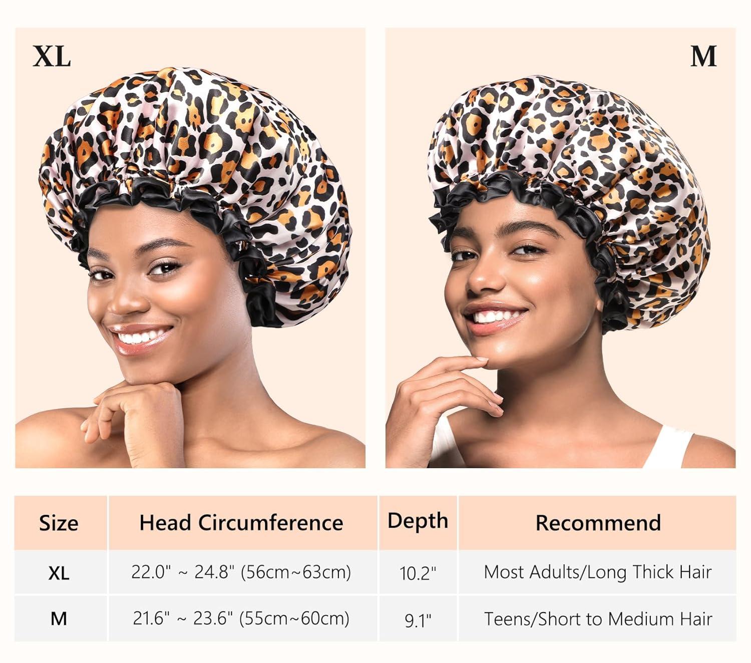 Mikimini Large Leopard Shower Hood for Women - Stylish Waterproof ...