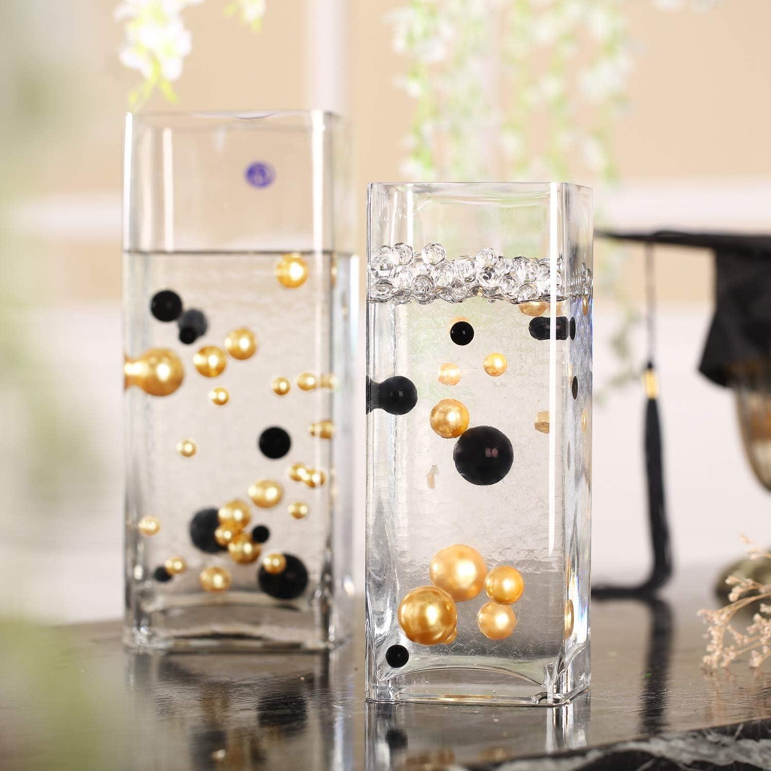 Hicarer 10000 Transparent Water Gels & 100 Simulated Pearl Beads - Vase ...