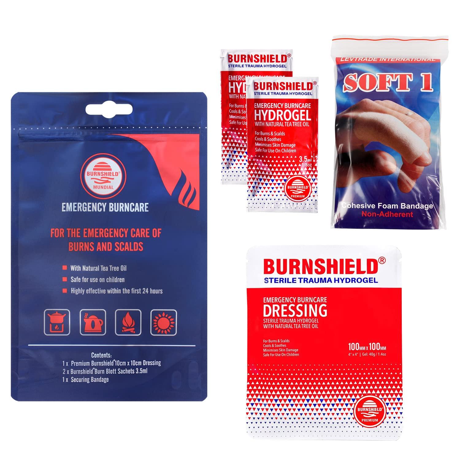 Burnshield Mini Burn Kit with Dressing, Gel & Bandage - Fast Relief for ...