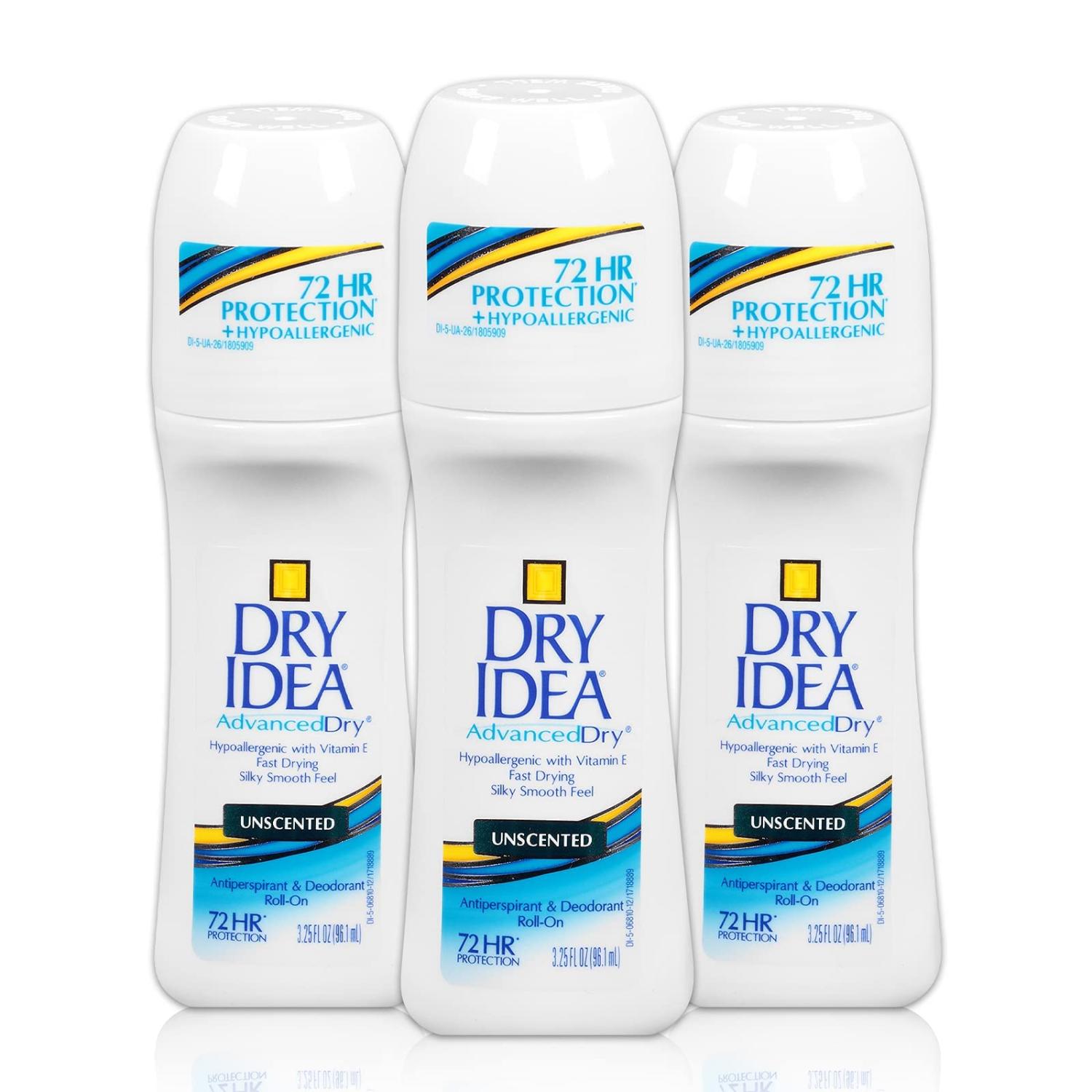 Dry Idea Anti Perspirant Deodorant Roll On Unscented 3.25oz - Pack of 2 ...