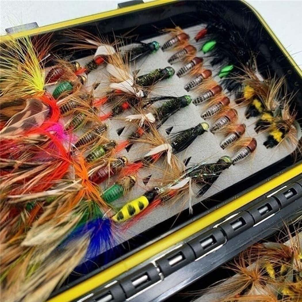 114pc Handmade Fly Fishing Flies Kit - Dry/Wet Flies, Streamers, Trout ...