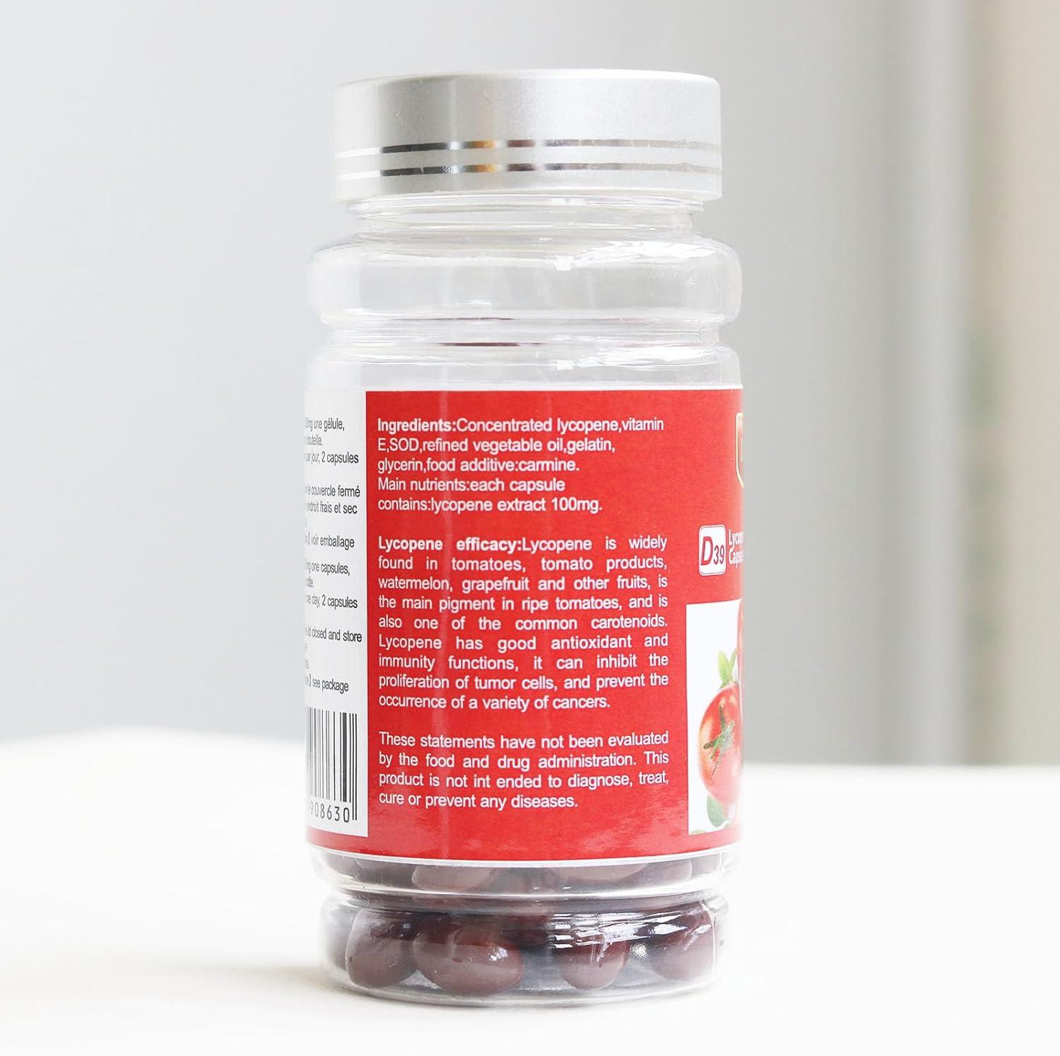 AIHIYO Lycopene Capsules 500mg - Organic Tomato Extract Supplement 100 ...