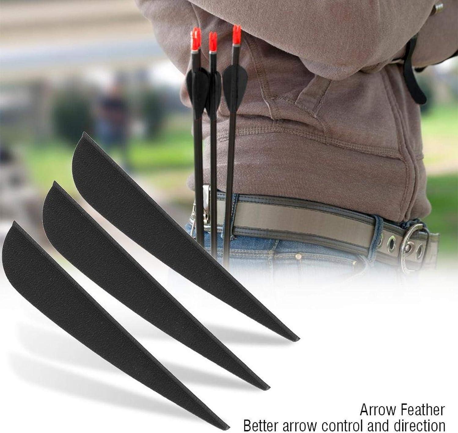 12 PCS 3 Archery Arrows Feathers - DIY Rubber Feather Fletching - Left ...