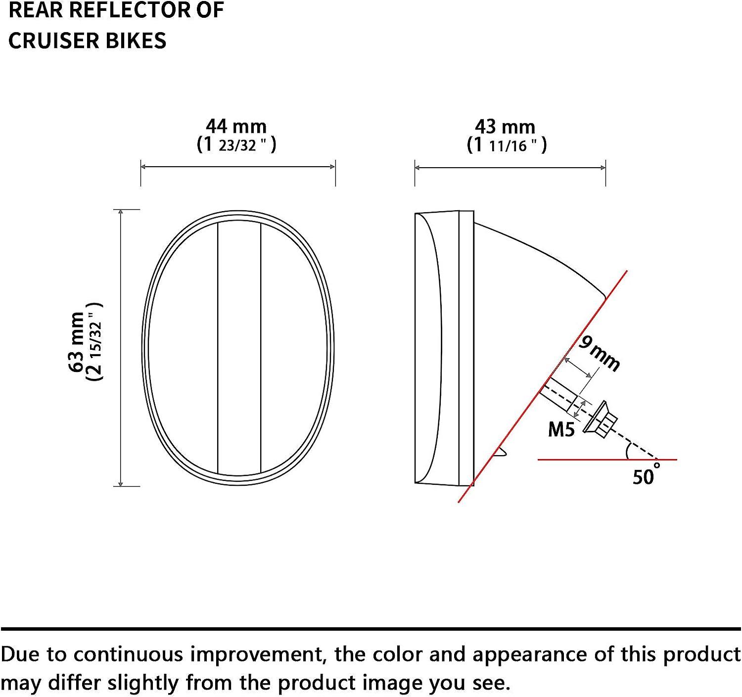 Red Oval Rear Bicycle Mudguard Fender for Cruiser Bikes - MFC PRO Reflectors for Cycling Safety ...
