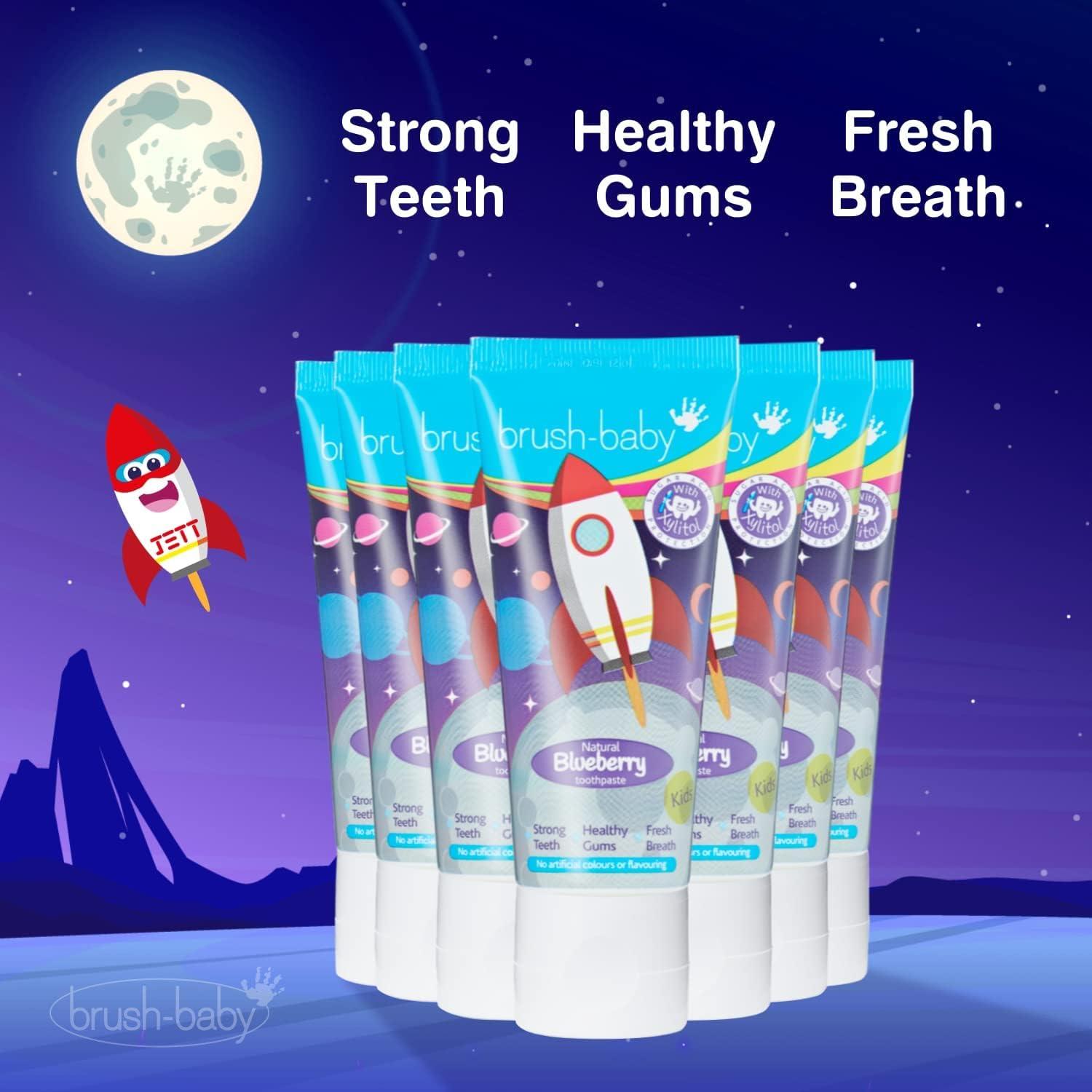 Brush-Baby Natural Blueberry Flavored Rocket Toothpaste 50ml - Pack of ...