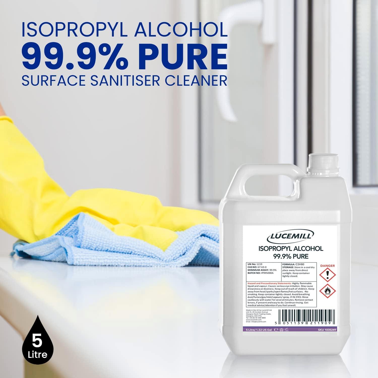 10 Litre (2x5L) Isopropyl Alcohol 99.9% Pure IPA Disinfectant Cleaner ...