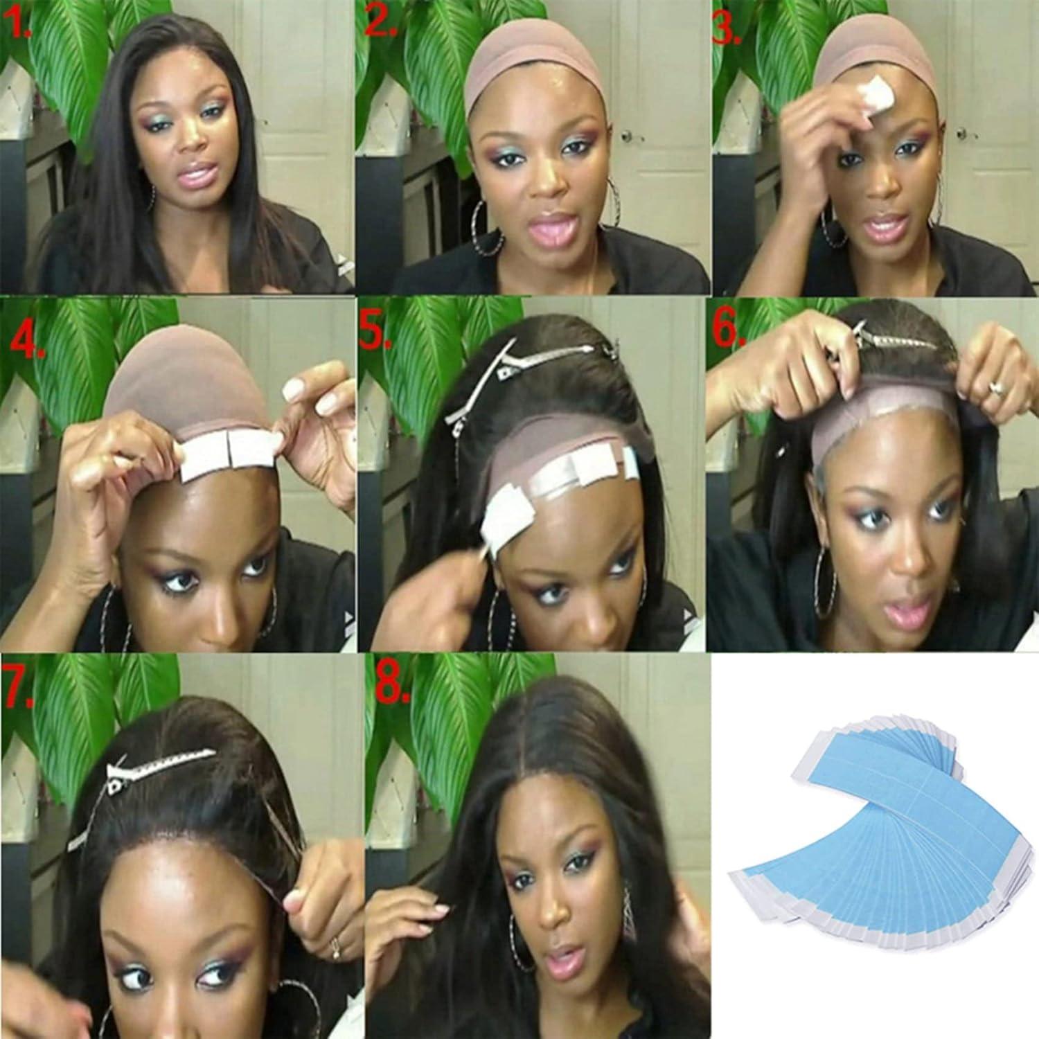 coserori 108Pc/Lot Fixed Hair Double Tape Wig Adhesive Extended Hair ...