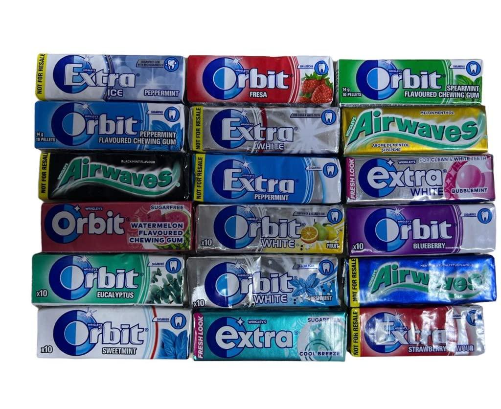 WRIGLEY'S Extra Airwaves Orbit Chewing Gum Mixed Bubble Gum Super ...