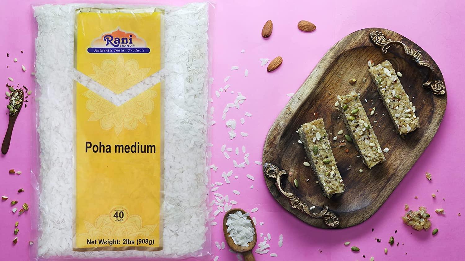 Rani Poha (Powa) 64oz (4lbs) - Medium-Cut Flattened Rice, All Natural ...