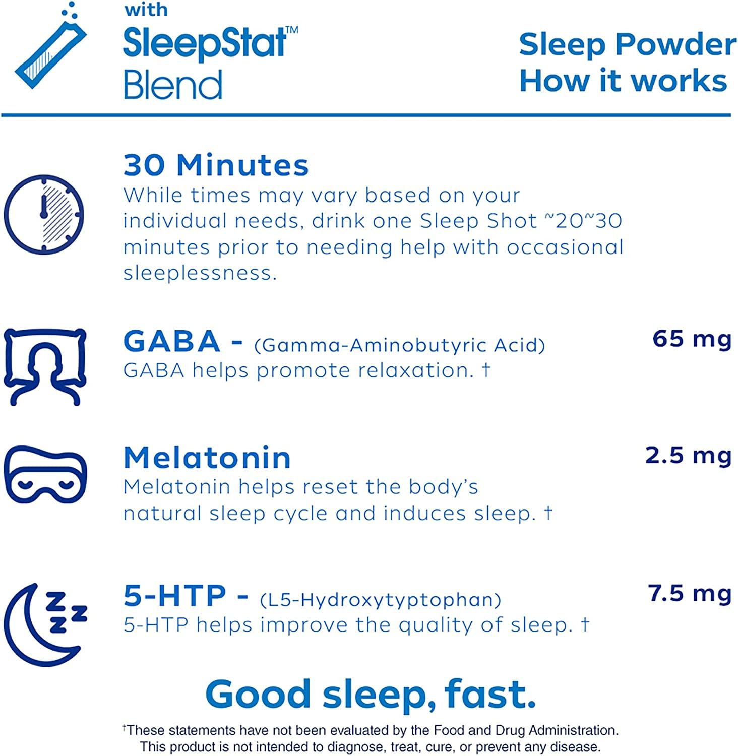 Dream Water Snoozeberry Sleep Aid Powder - 60 Count with GABA ...