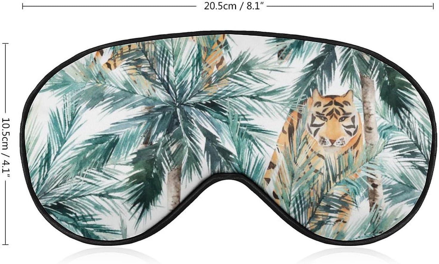 Tropical Palm Trees Tiger Sleep Mask - Adjustable Eye Cover for ...