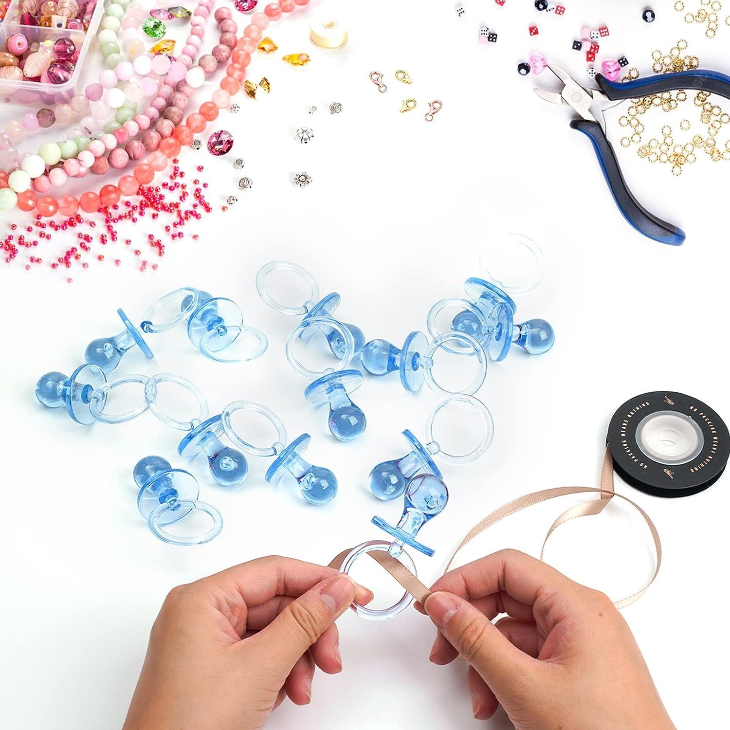 50 Pack 2.75 Inch Blue Baby Shower Pacifiers for Gender Reveal & Party ...